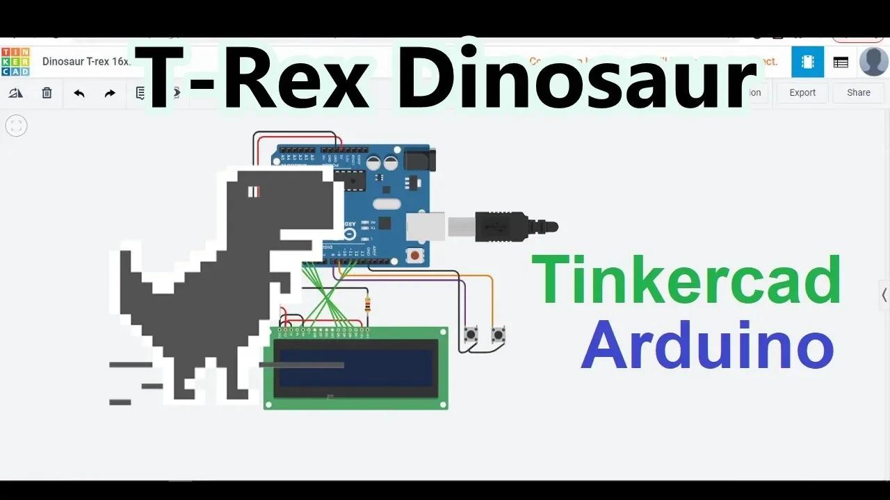 How to Make Arduino T-Rex Dinosaur game With Tinkercad Arduino Simulation How to Make Arduino T-Rex Dinosaur game With Tinkercad Arduino Simulation