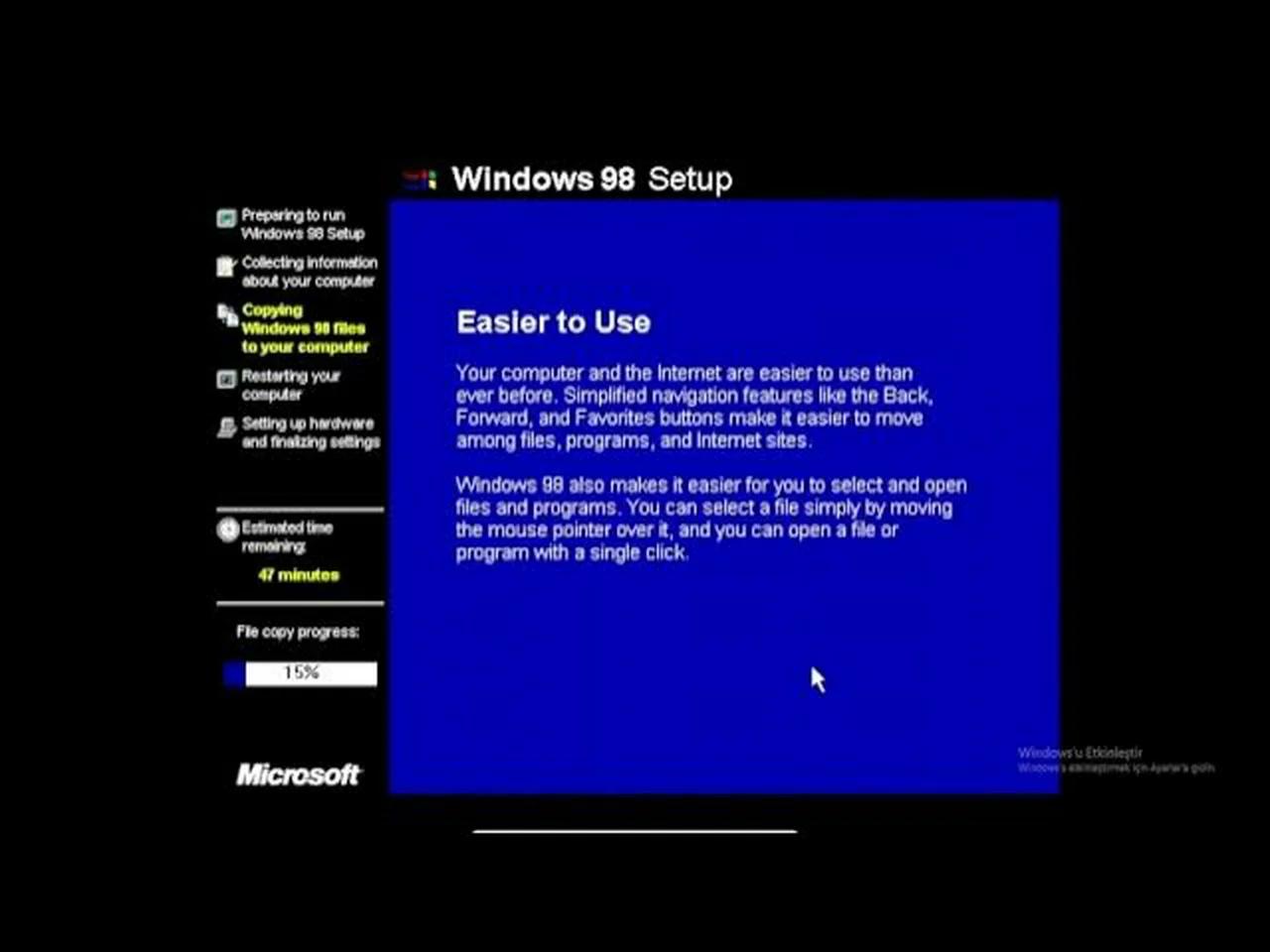 Setting up Windows 98