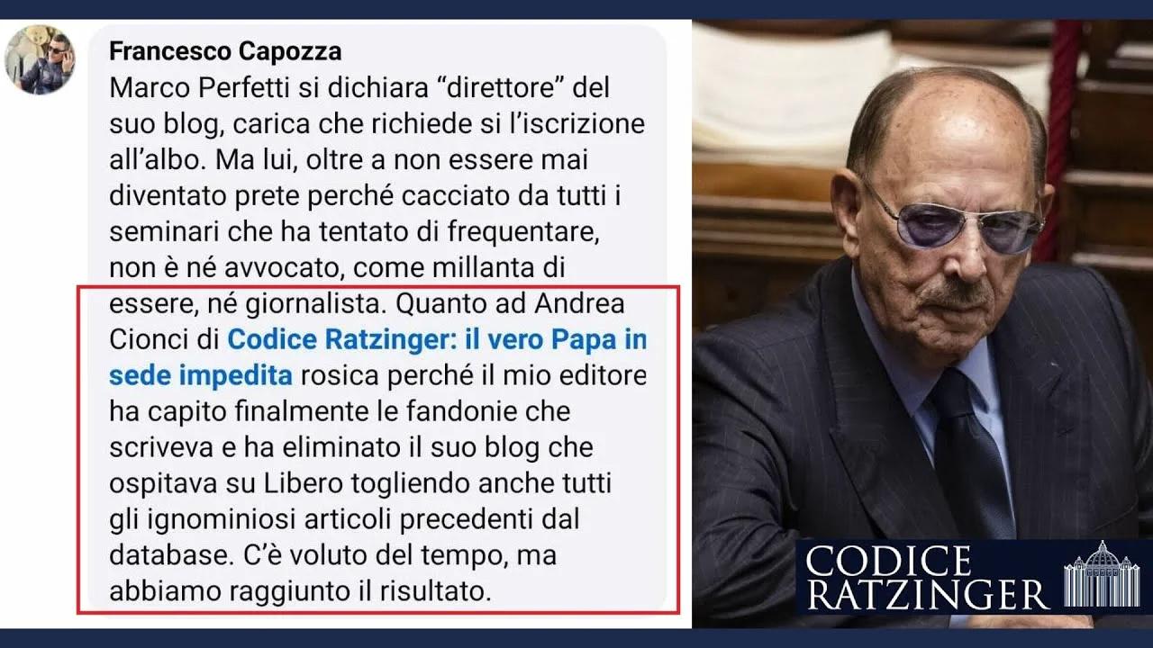 Capozza ammette: lui stesso ha fatto censurare dall'editore Angelucci l ...
