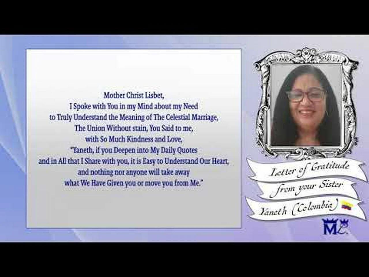 Letter of Gratitude from your Sister Yaneth (Colombia) July 12, 2023 ...