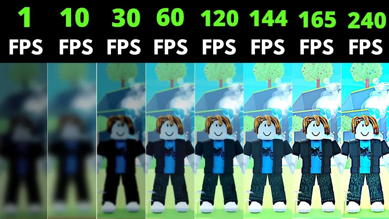 Roblox 1fps vs 10fps vs 30fps vs 60fps vs 120fps vs 144fps vs 165fps vs 240fps vs 360fps