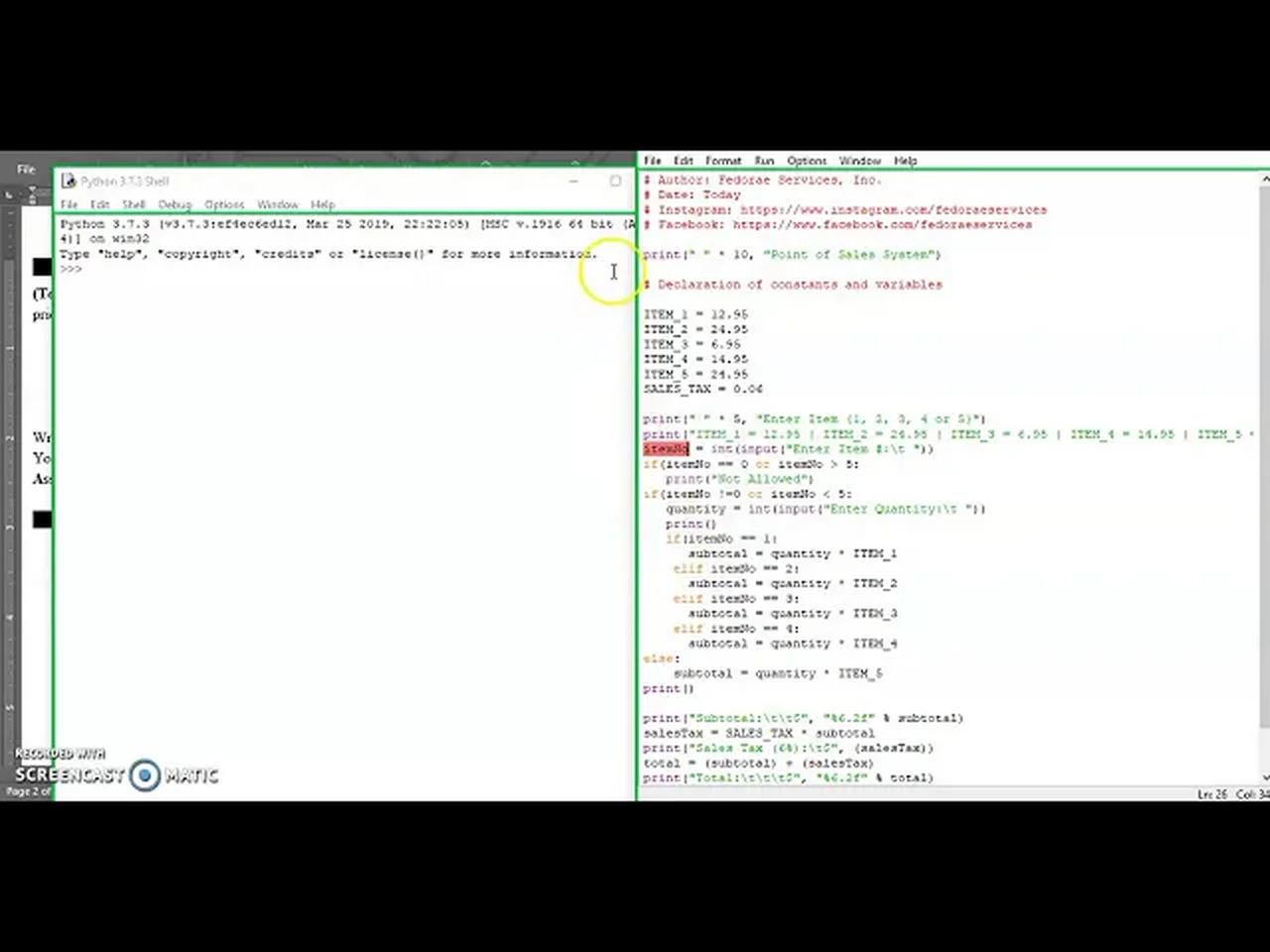 How To Create a Simple Point of Sales System Using Python | 4 [Part 2] - Fedorae Education