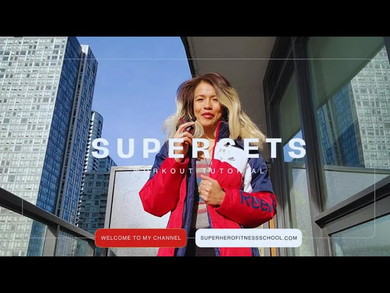 SUPERSETS: Strength Training Workout with Dumbbells - Superhero Fitness School Balcony Exercises