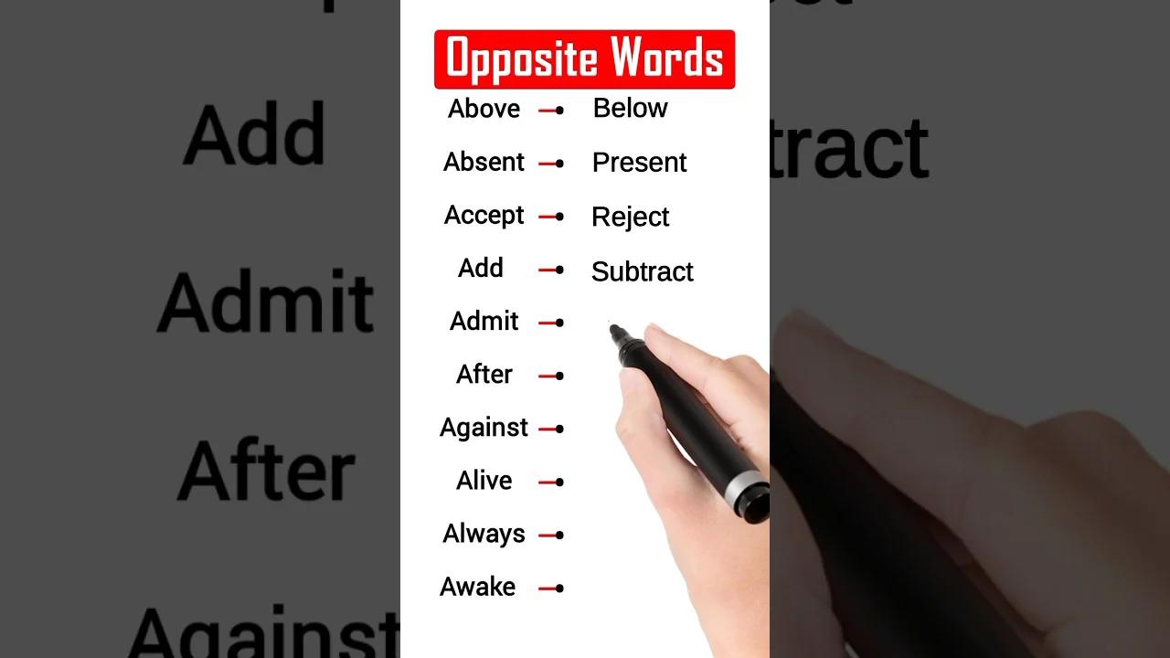 opposite words part - 1 #oppositewords #esl #english #shorts