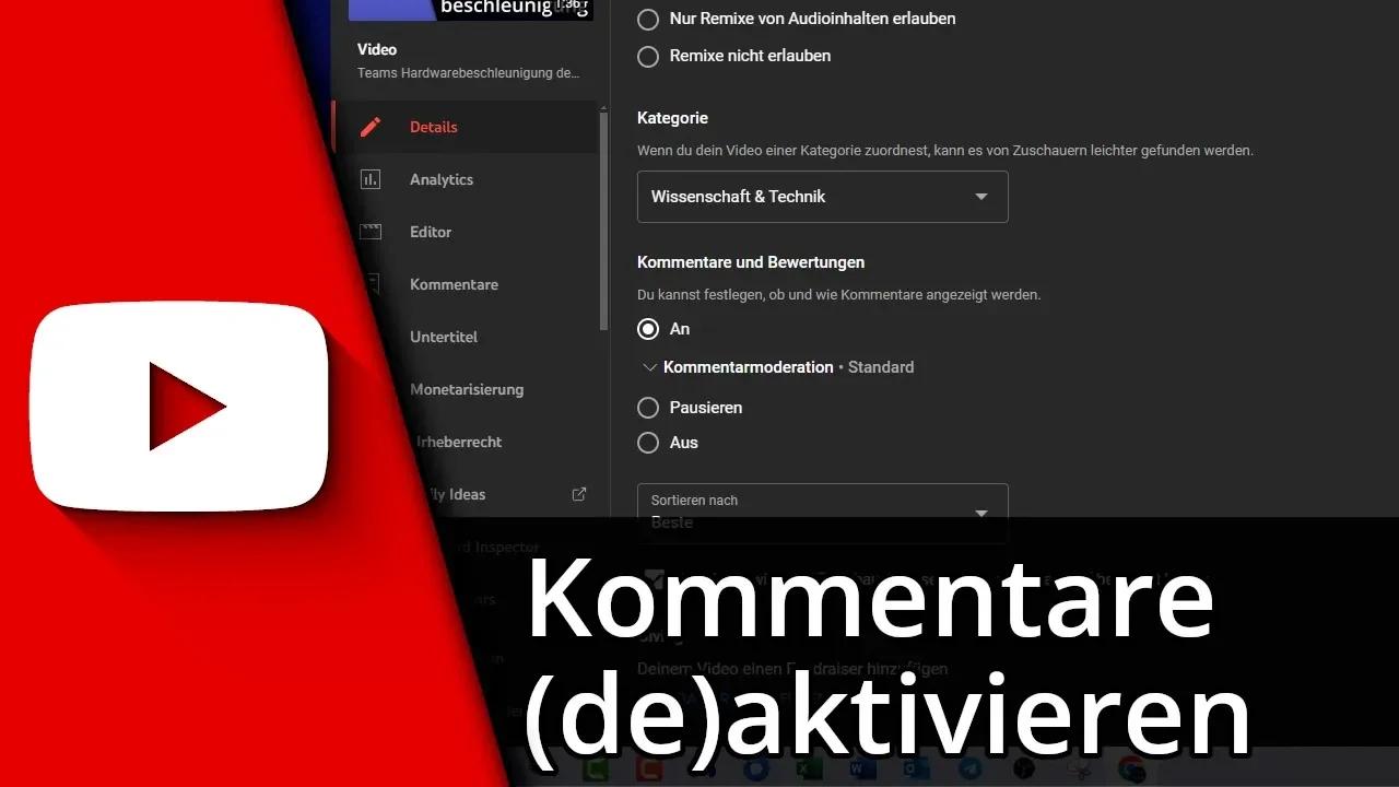 Youtube Kommentare aktivieren | Kommentare auf Youtube aktivieren Tutorial