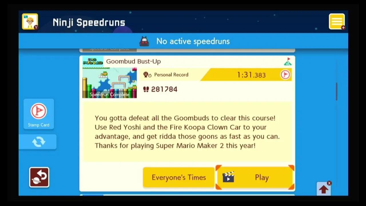 ErikH526 - Super Mario Maker 2 - Ninji Goombud Bust-Up - Nintendo ...