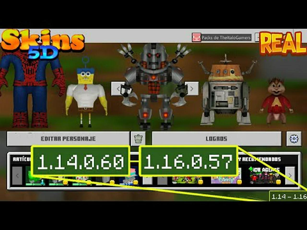 Minecraft Pe 1.14.60.5 Oficial Con Skins 5D | Nuevas Skins 5D Para ...