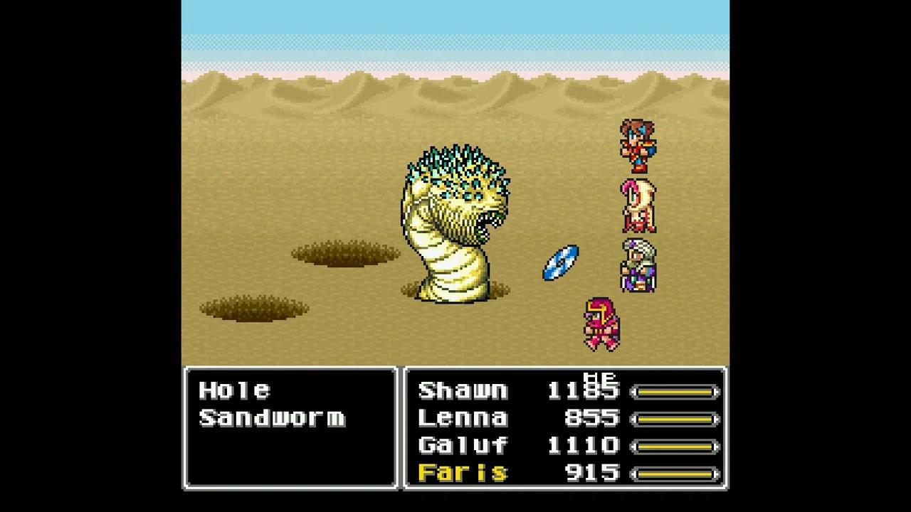 Final Fantasy V (SNES) - Desert of Shifting Sands - Sandworm
