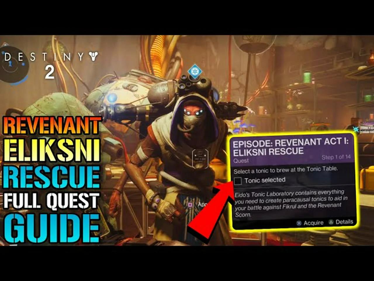 Destiny 2: Revenant Act 1"Eliksni Rescue" FULL QUEST Guide! (Revenant ...