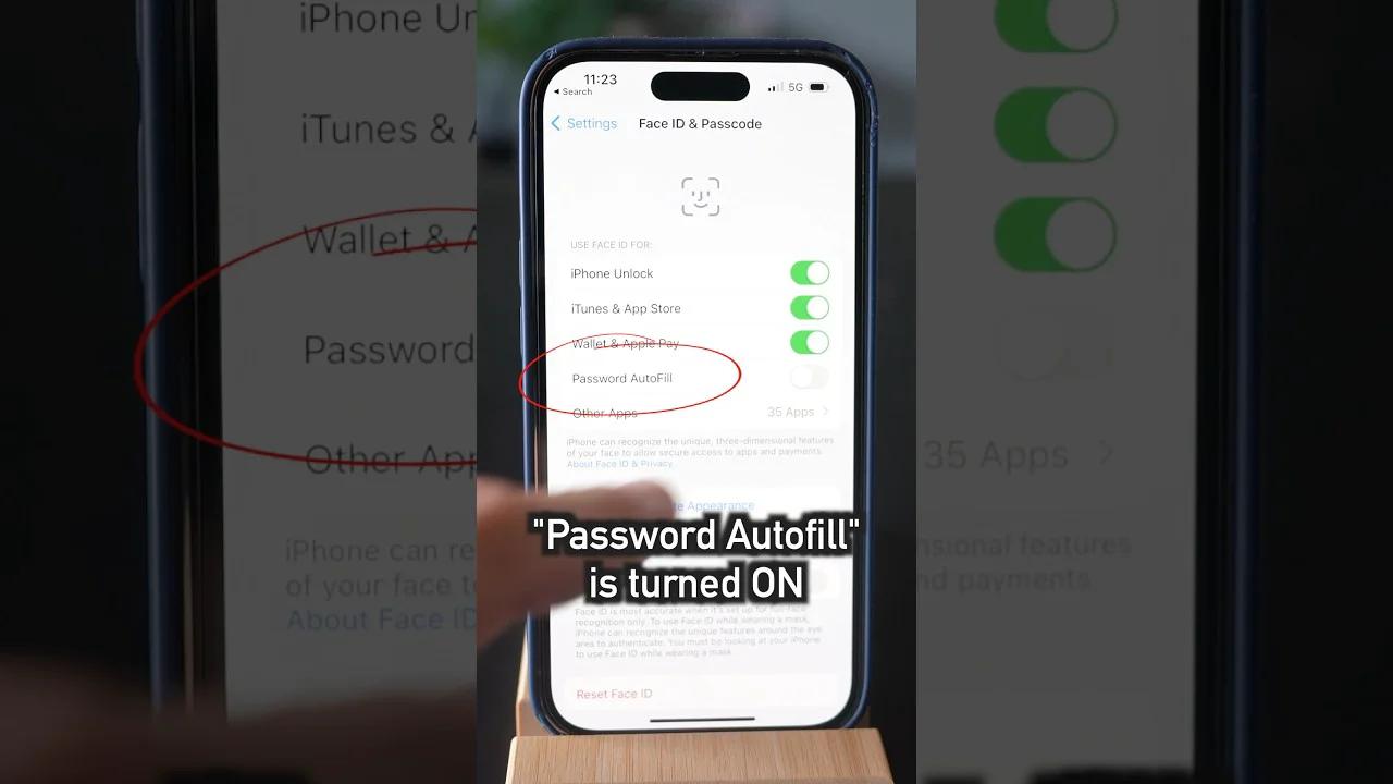 Trick to use Face ID to autofill passwords on #iphone!