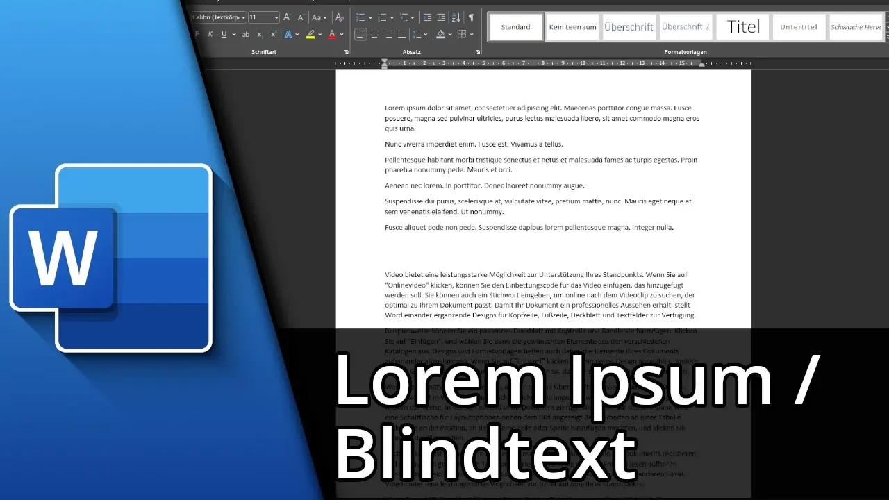 Lorem Ipsum in Word erzeugen (& andere Blindtexte) Tutorial