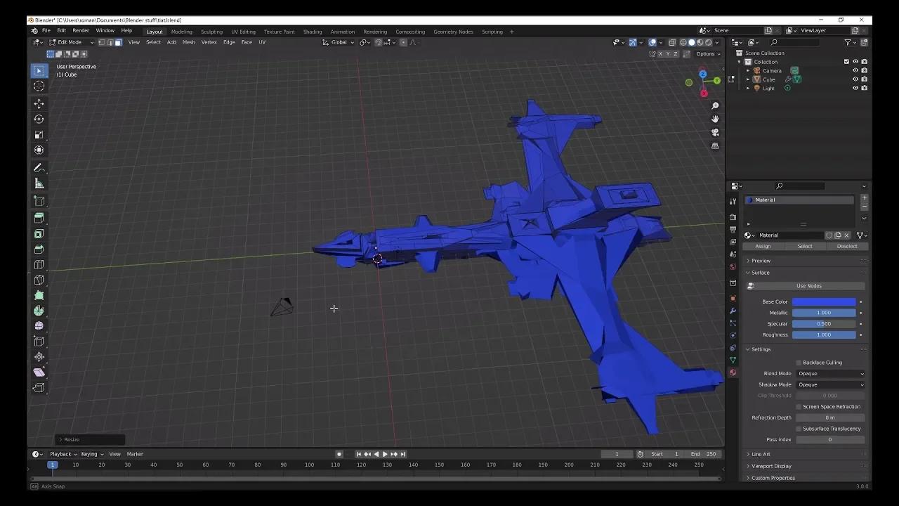 Blender SpaceShip Unreal 4 Engine ブレンダ