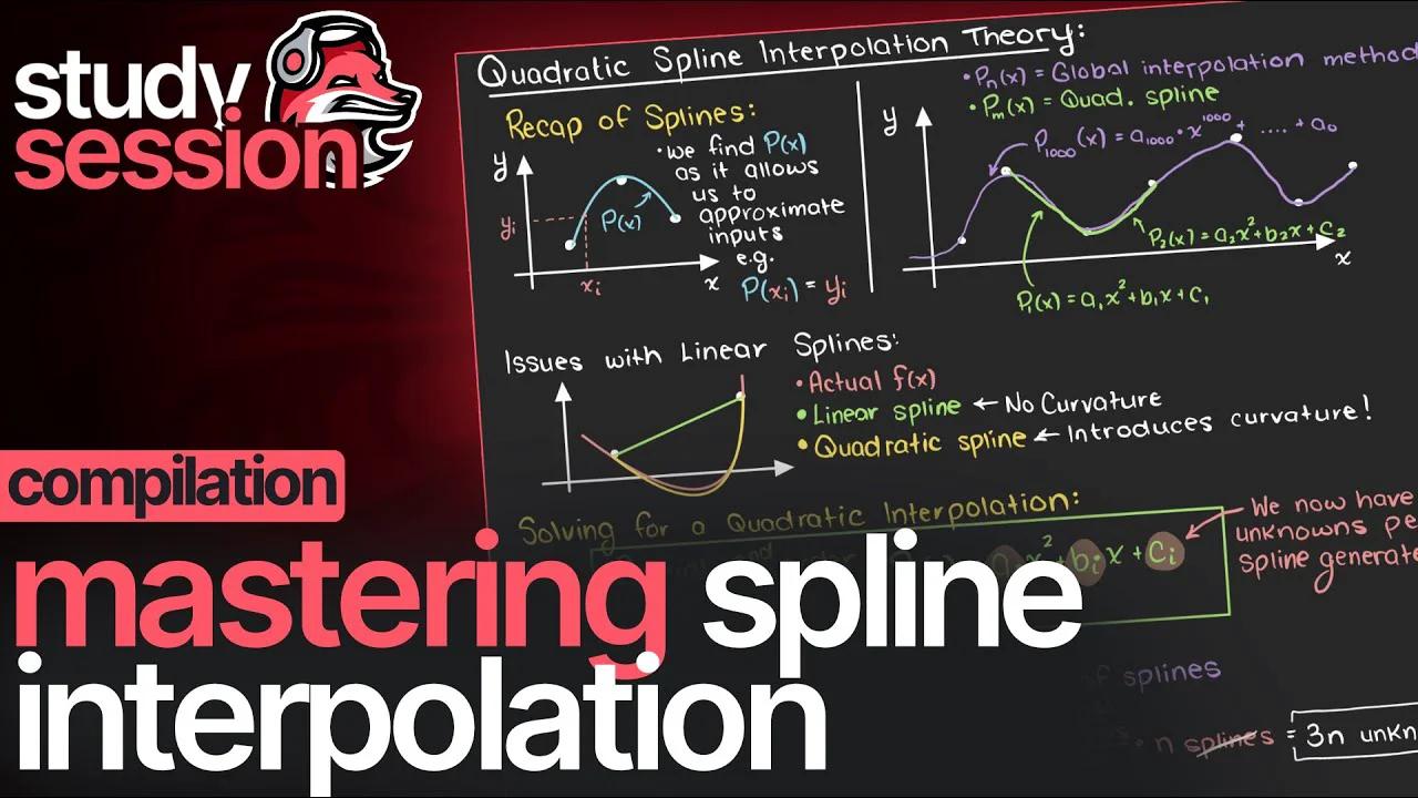 Mastering Spline Interpolation: Linear, Quadratic, and Cubic Theory with Practical Examples