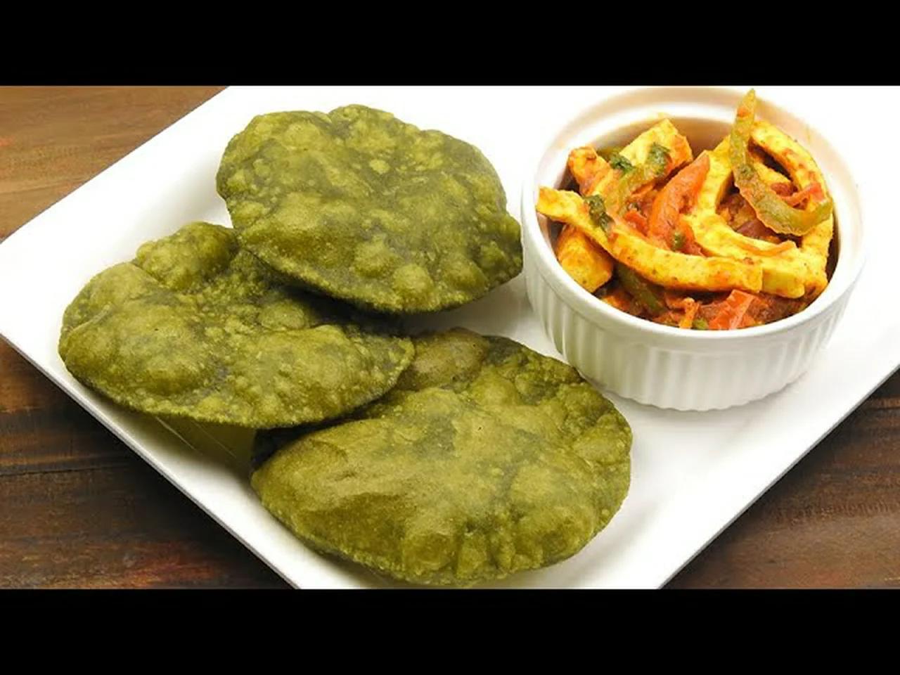 Palak Poori with Paneer Jalfrezi | Easy Breakfast/Dinner Recipe | Kids ...