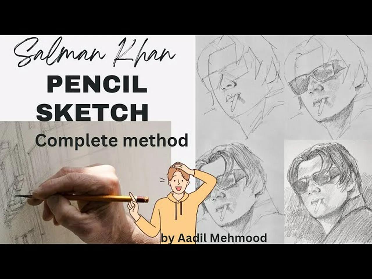 Pencil Sketch for Bollywood Star Salman Khan , method of Face Drawing ...