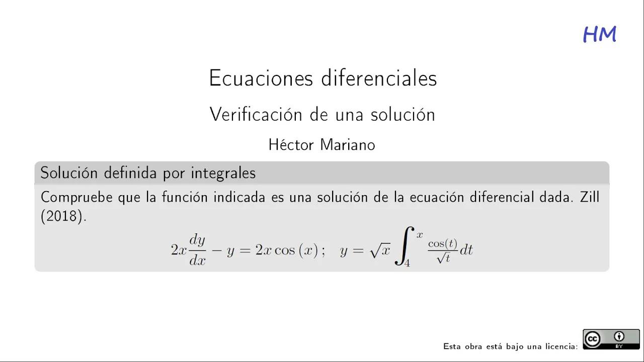 Ecuaciones diferenciales | Verificación de una solución | Ejercicio 27