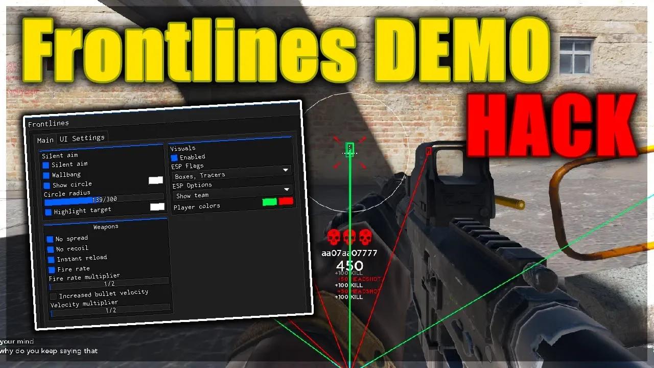 ROBLOX 🔥 Frontlines DEMO Script GUI HACK 🔥 KILL ALL, SILENT AIM, GUN ...