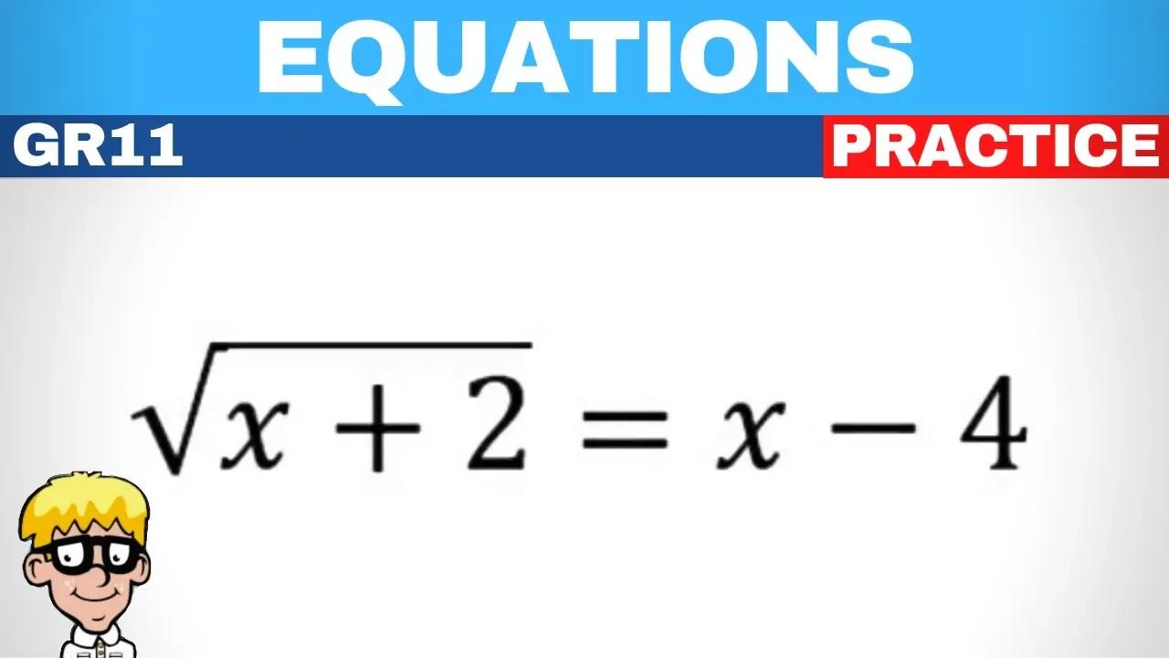 Square root equations grade 11
