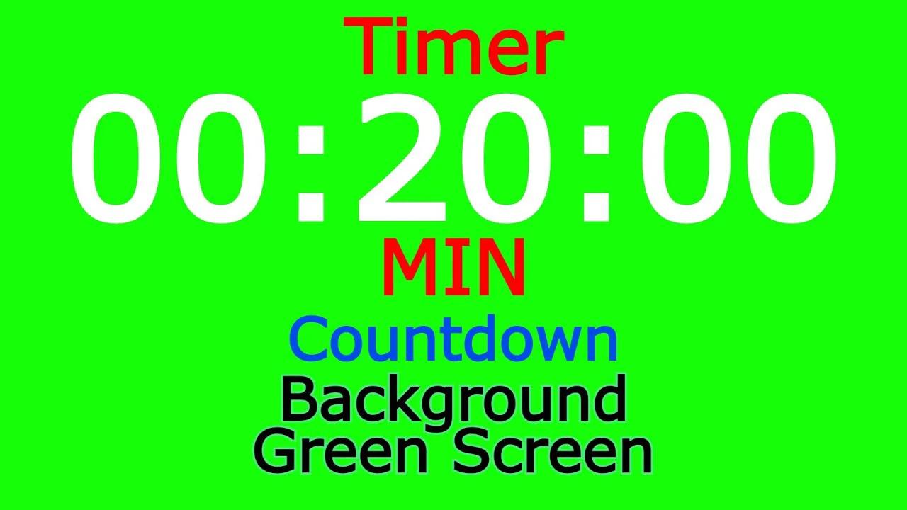 20 min Timer countdown | Background green screen | Green screen 20 ...