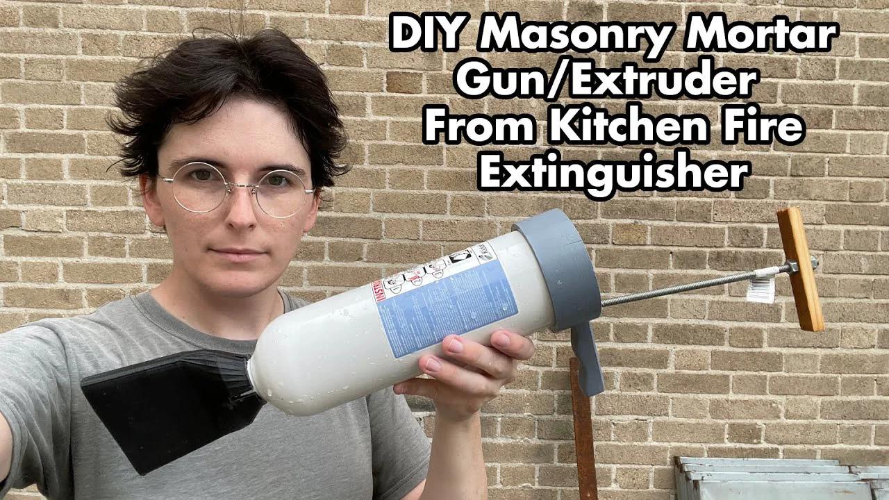 DIY Masonry Mortar Gun / Extruder / Injector built from kitchen fire ...
