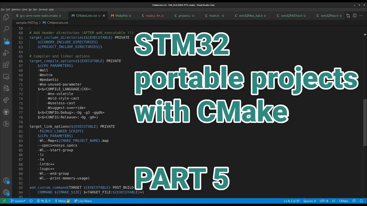 STM32 project managed with CMake | VIDEO 46