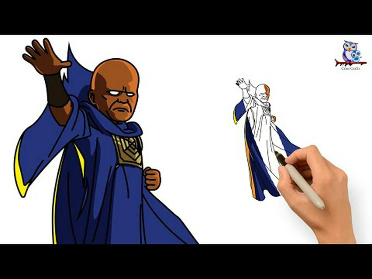 How To Draw Uatu The Watcher Marvel - Tutorial