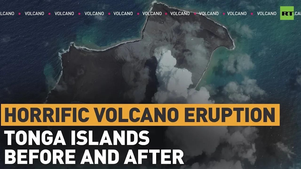 Before/After Satellite Pics Show Impact of Tonga Eruption