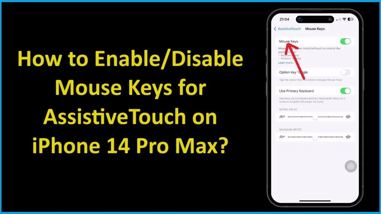 How to Enable/Disable Mouse Keys for AssistiveTouch on iPhone 14 Pro Max?