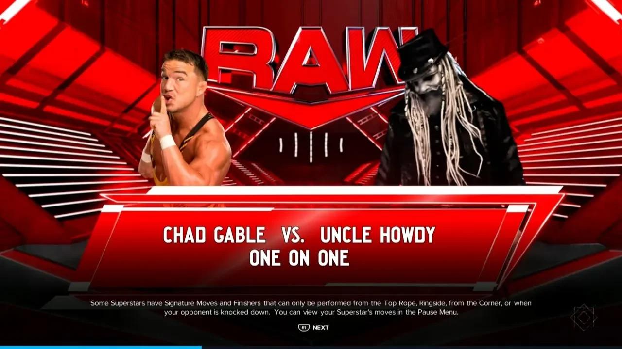 WWE Monday Night Raw Chad Gable vs Uncle Howdy