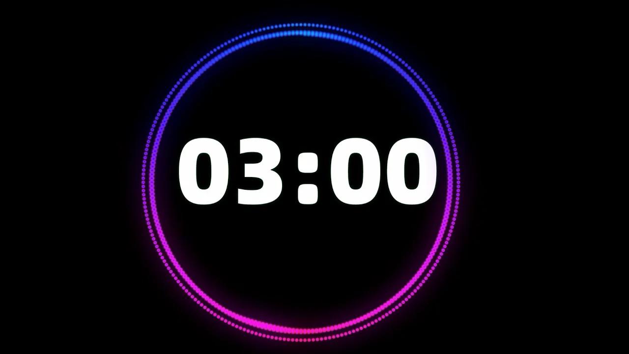 3 Minute Countdown Timer With No Copyright Music.