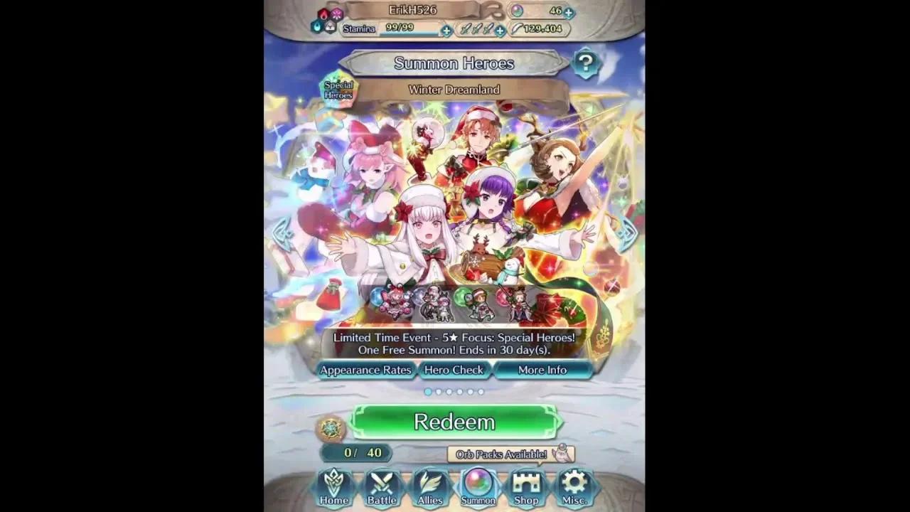 ErikH526 - Fire Emblem Heroes - Winter Dreamland Summoning Event 10 Shitty Summons - 12-16-2021