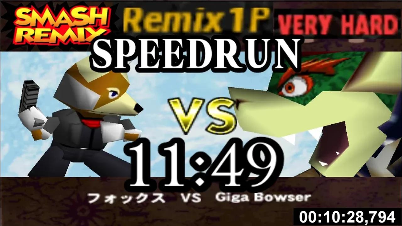 Smash Remix - Classic Mode Remix 1P Speedrun with NTSC-J Fox (Very Hard) in 11:49