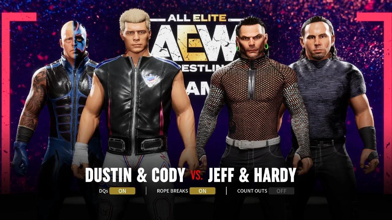 Cody Rhodes And Dustin Rhodes VS Jeff Hardy And Matt Hardy In AEW Tag ...