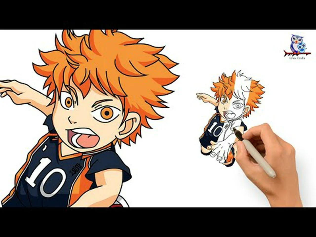 How To Draw Shoyo Hinata Haikyuu Manga - Chibi Tutorial