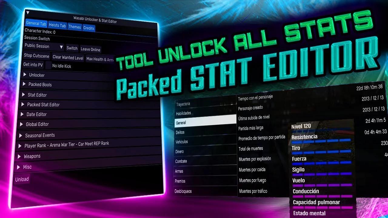 TOOL PACKED STAT EDITOR GTA 5 ONLINE 1.67 | COMO HACER UNLOCK ALL EN UNA CUENTA😳 | UNDETECTED