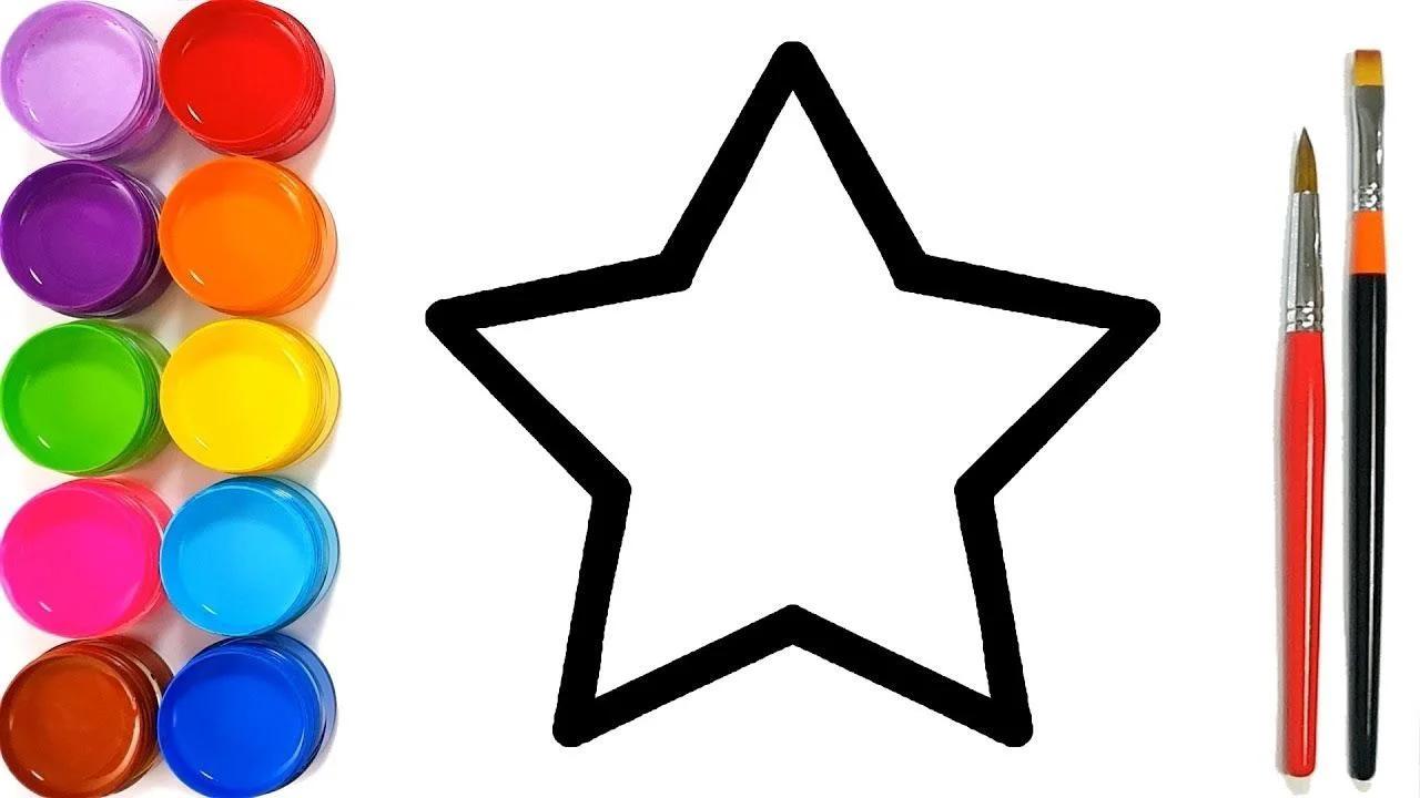 How to Draw Star for Kids | Star Drawing & Glitter Painting for Kids ...