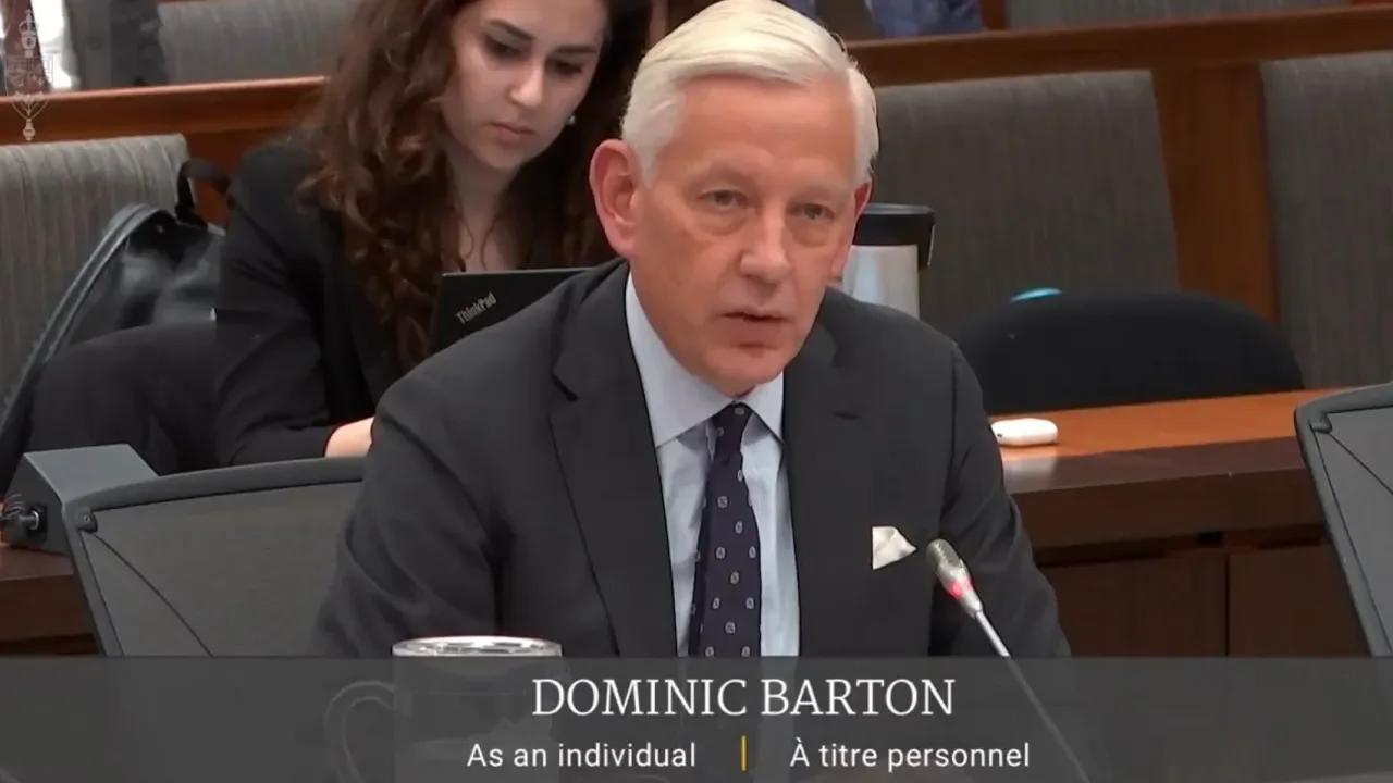 Dominic Barton (McKinsey & WEF Company) Questioned by Committee Pt.1