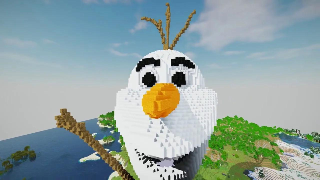 Minecraft Olaf Build Schematic - Frozen