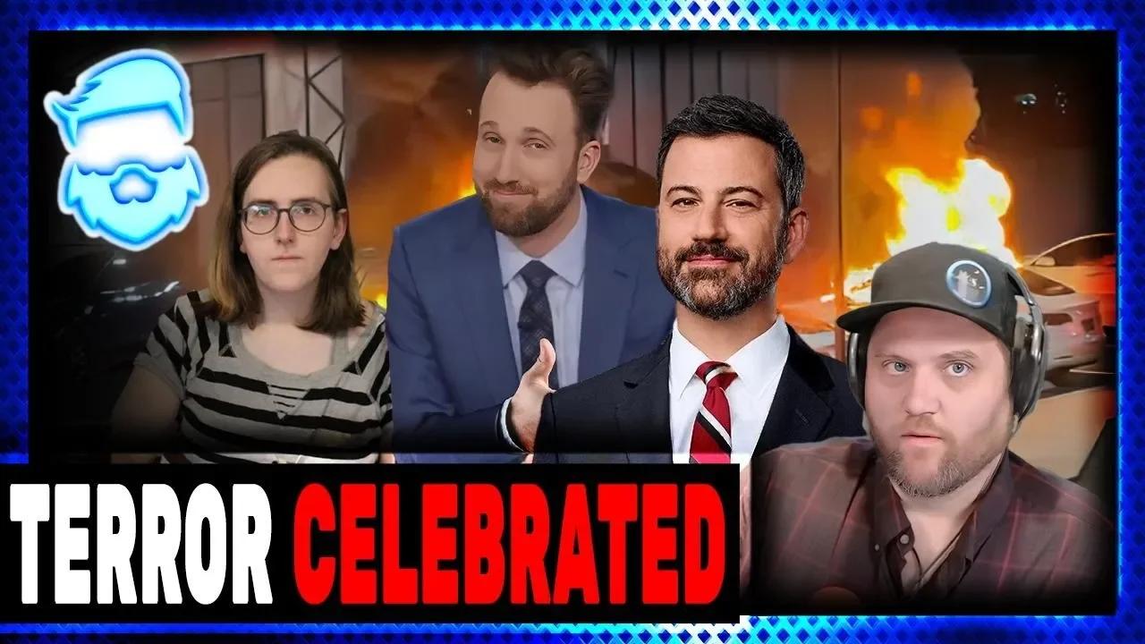 Jimmy Kimmel DESTROYED For CELEBRATING Tesla Terror Crowd CHEERS For ...