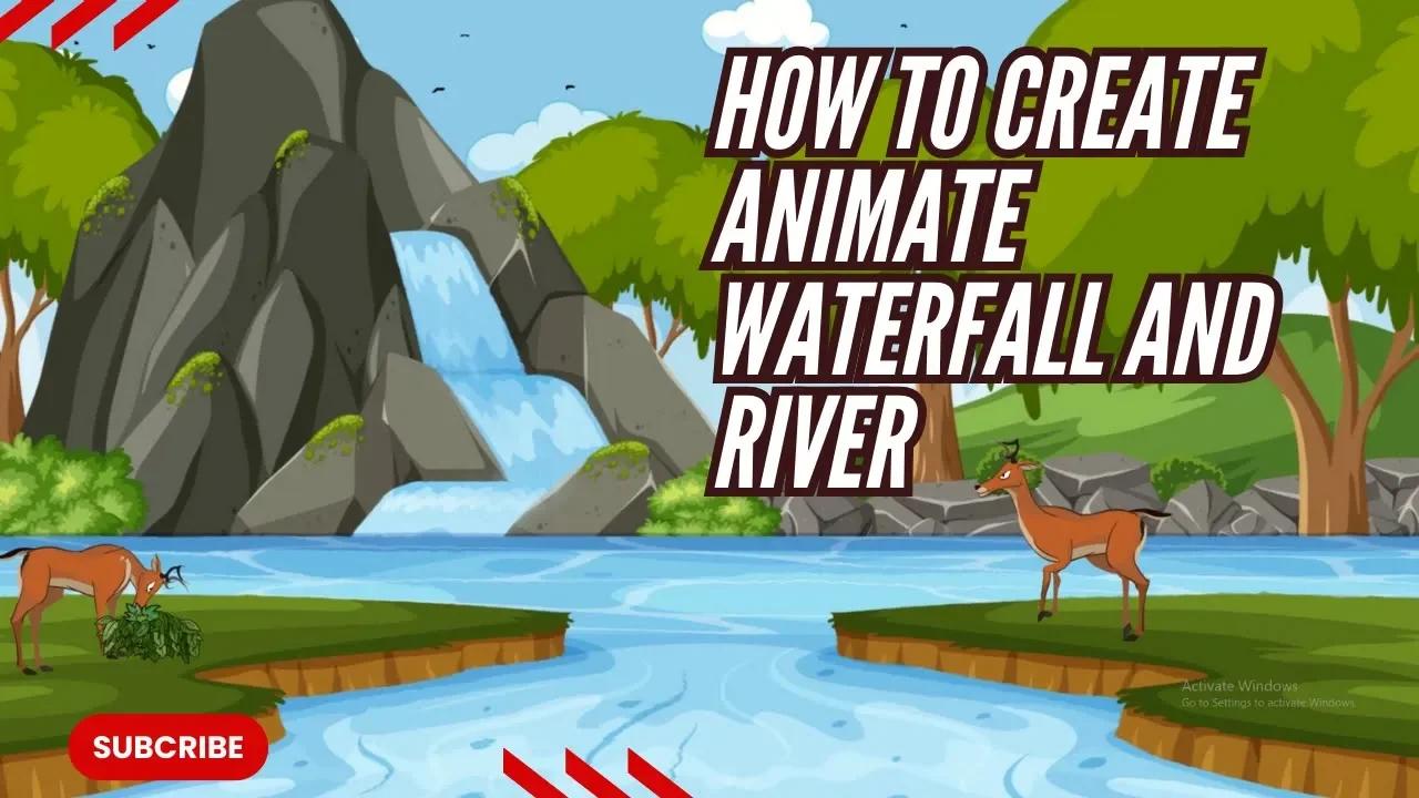 How to create Animate waterfall and river /Fast method- Cartoon ...