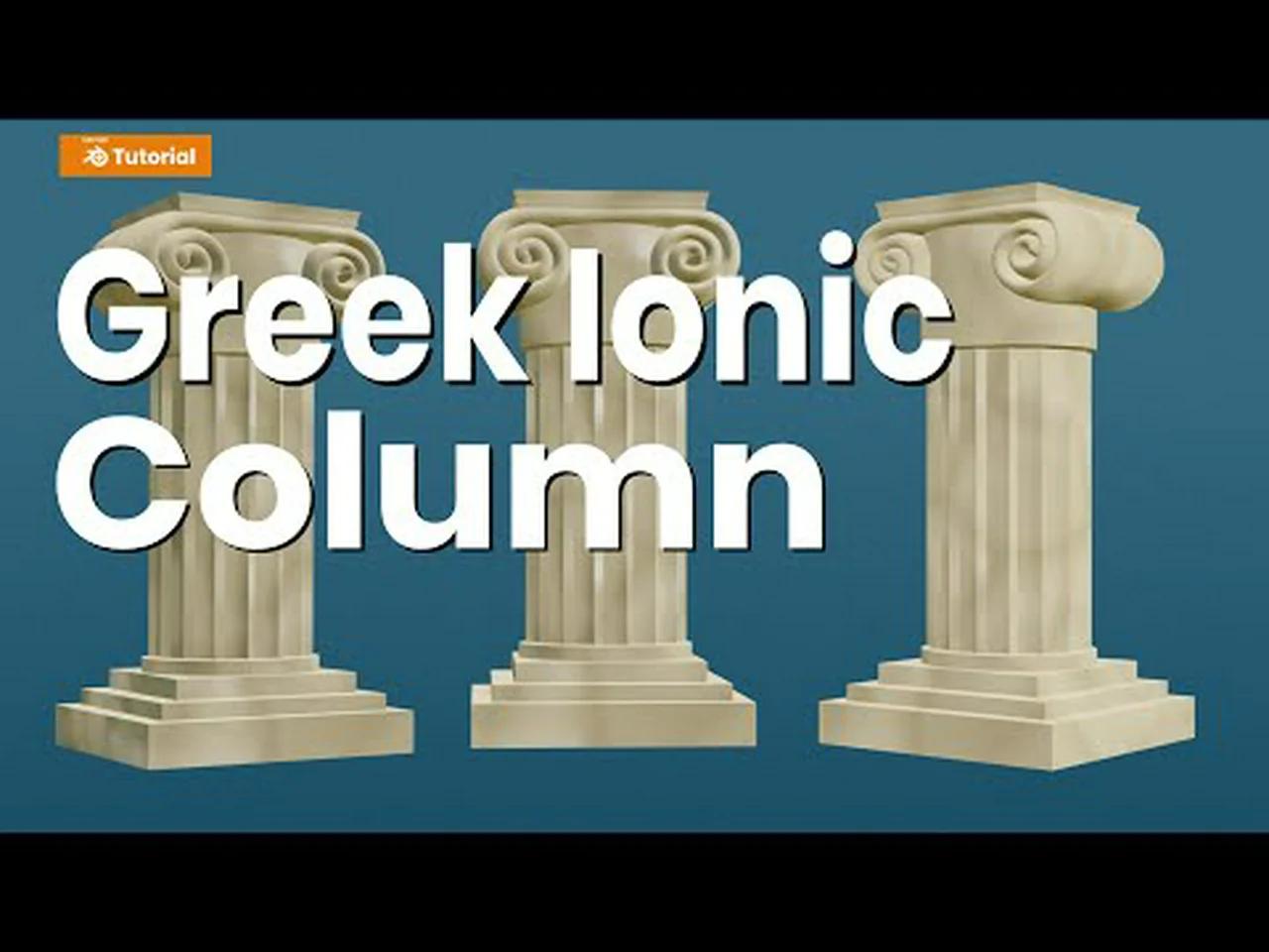 How to make an Greek Ionic column in Blender [3.2] | 3D Modeling