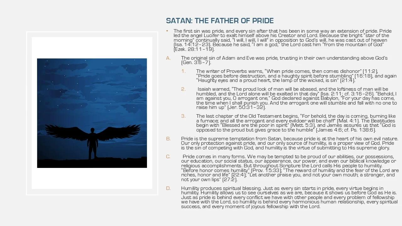 SATAN--AS THE FATHER OF PRIDE
