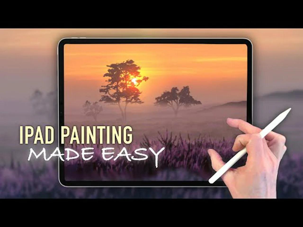 Ipad Painting Made Easy Misty Dawn Sunrise Landscape Tutorial In