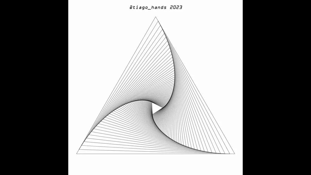 Recursive Mathematics Art The Twisted Equilateral Triangle Spiral