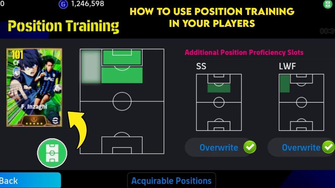 POSITION TRAINING ON PLAYERS SLOT || EFOOTBALL 2024 MOBILE