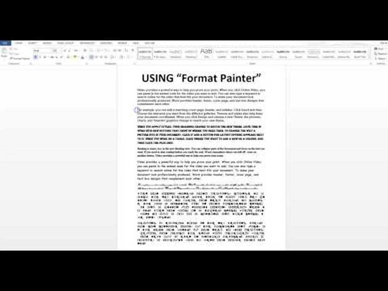 Using Format Painter Word 2013