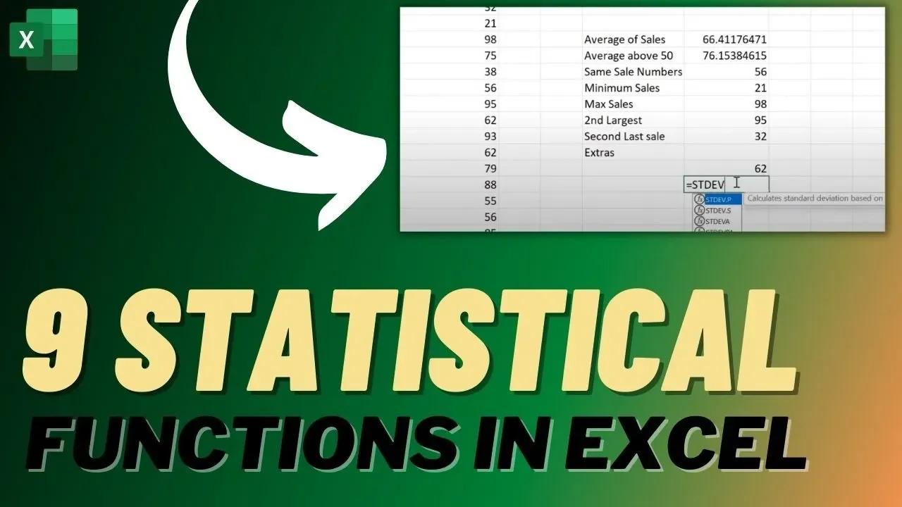 9 Statistical Functions In Excel You Need To Know Excel Functions