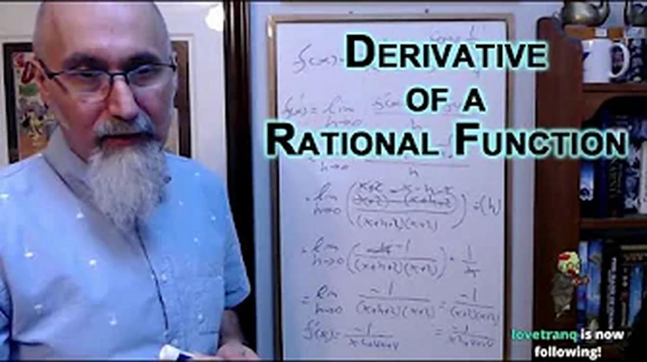Fundamental Theorem Of Calculus Finding The Derivative Of A Rational Function Asmr Math How To