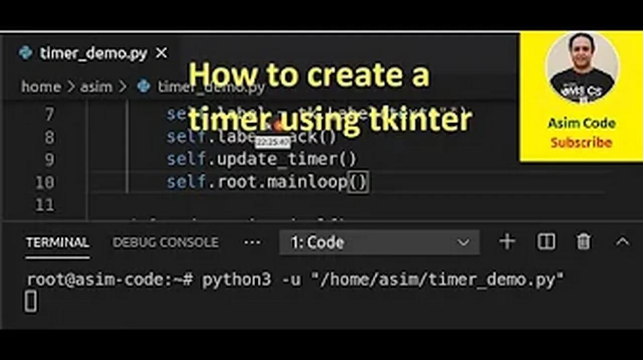 How to create a timer using tkinter in Python