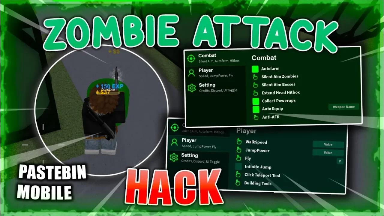 ROBLOX Zombie Attack Script Hack GUI | INFINITE XP | AUTO FARM | GOD ...